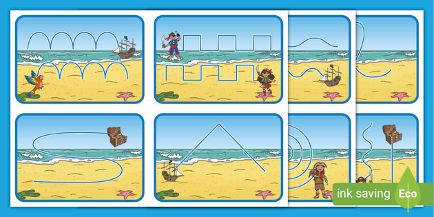 Pirates Mark-Making Pattern Cards (teacher made)