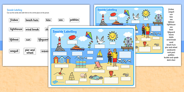 FREE! - Summer activity EYFS - Seaside Scene Labeling