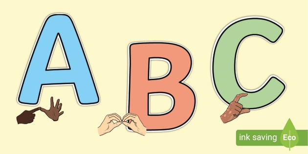 BSL Alphabet Fingerspelling Display Lettering