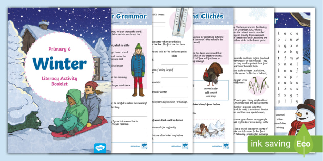 Winter Literacy Activity Booklet Primary 6 (teacher made)