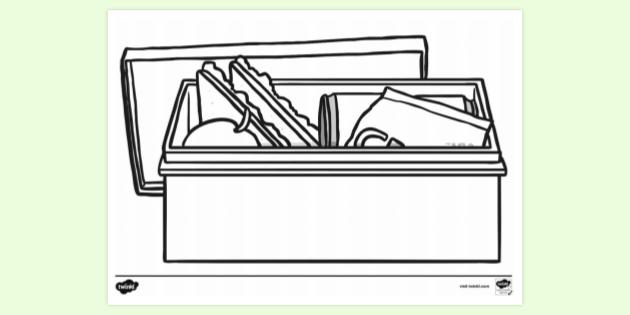 Lunchbox Open Colouring Sheet | Colouring Sheets | Twinkl