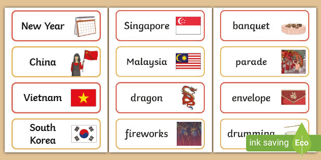 Chinese New Year Word Cards