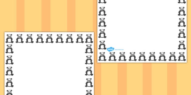 Panda border page | Easy to print | Twinkl (teacher made)