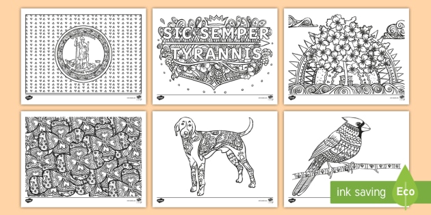 virginia symbols coloring page