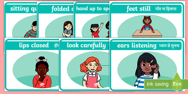 Good Sitting Display Posters (English/Hindi) (teacher made)