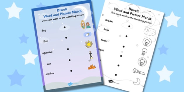 Light and Dark Word and Picture Matching Activity