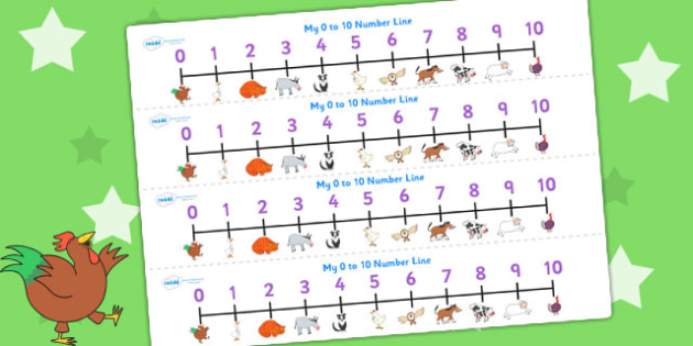FREE! - Number Lines 0-10 to Support Teaching on Farmyard Hullabaloo