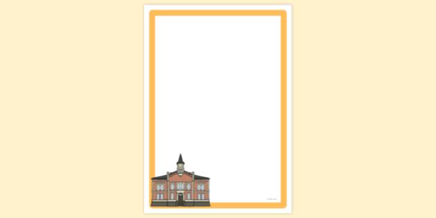 FREE! - Simple Blank Town Hall Page Border | Ready-made Page Borders