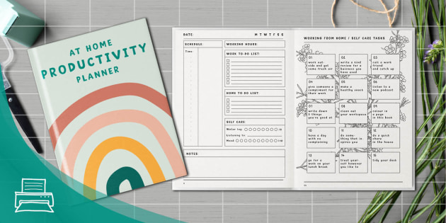 Muted Rainbow | At Home Productivity Planner (teacher made)