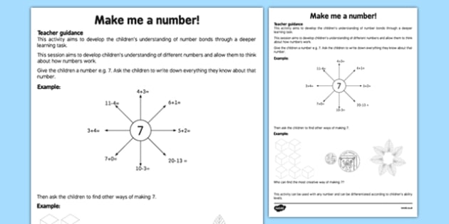 Make Me a Number Teaching Ideas