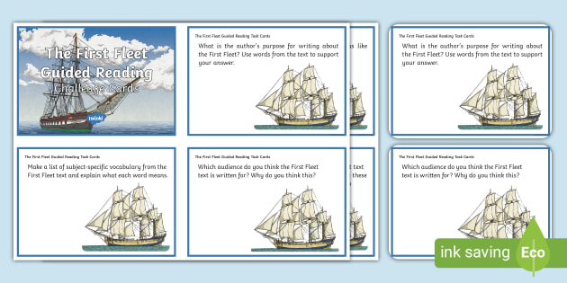 First Fleet Guided Reading Challenge Cards (teacher made)