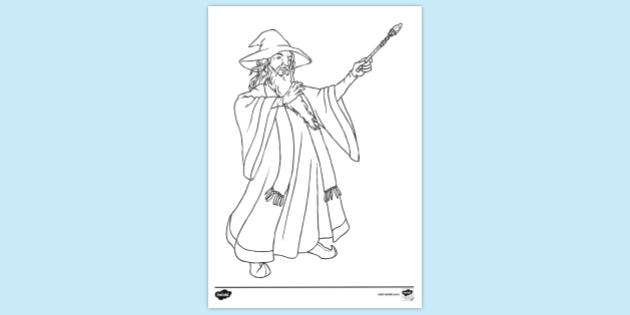 FREE! - Wizard Colouring Sheet (teacher made)