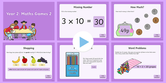 Year 2 Maths Revision PowerPoint (2 of 4) (teacher made)