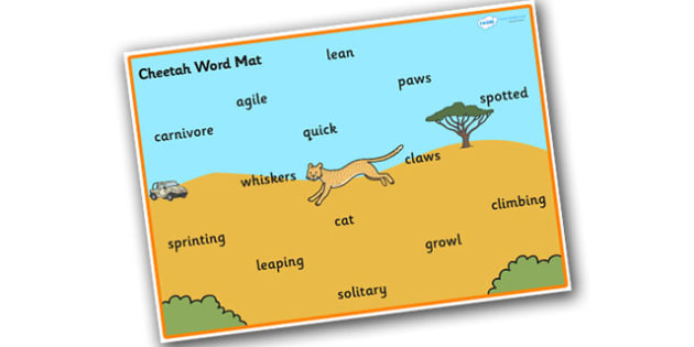 Safari Cheetah Word Mat (teacher made)