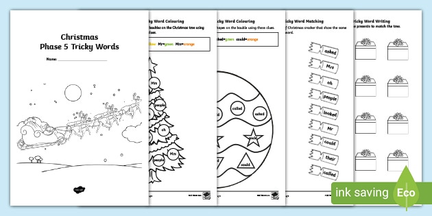 Christmas Phase 5 Tricky Words Activity Booklet