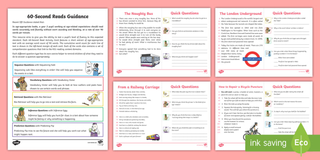 60-Second Reads: Transport Activity Pack (teacher made)