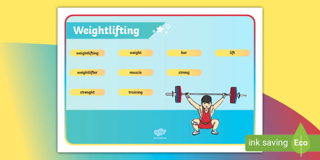 Weightlifting Word Mat (teacher made)