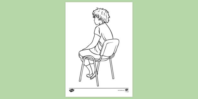 FREE! - Boy Sitting on Chair Listening Colouring| Colouring Sheet