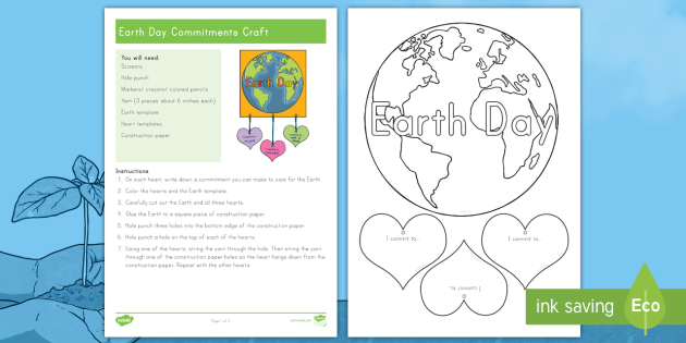* NEW * Earth Day Commitments Craft - Reduce, Reuse, Recycle