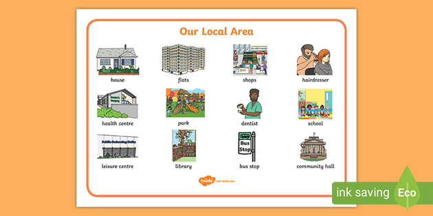 Our Local Area Word Mat (teacher made)