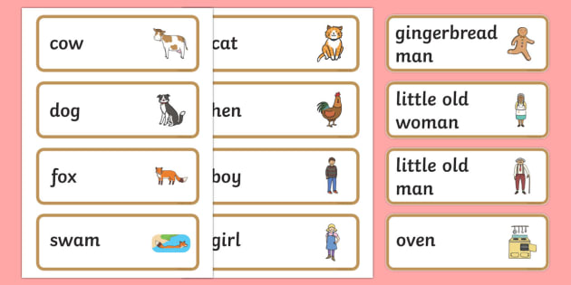 The Gingerbread Man Sensory Story Word Cards (teacher made)