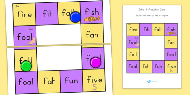 f and Vowel Production Game (teacher made)