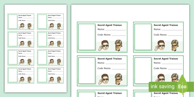 Secret Agent Training Stamp Cards (teacher made)