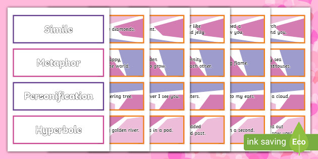 Valentine's Day Figurative Language Sorting Cards