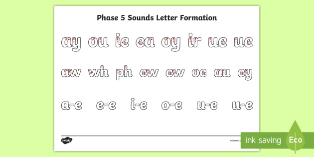 Phase 5 Sounds Letter Formation Worksheet (teacher made)