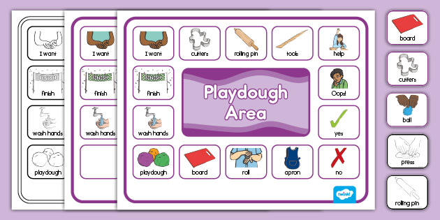Playdough Area Communication Board (teacher made)