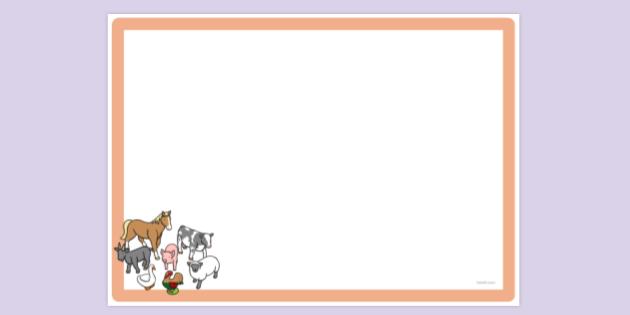 Simple Blank Animal Page Border | Page Borders | Twinkl
