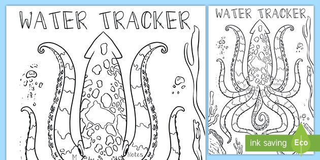 Ocean-Themed Water Tracker Bullet Journal Page