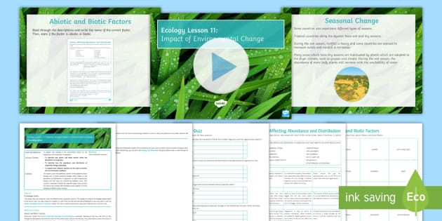 GCSE AQA Ecology (Separate) Lesson 11: Impact of Environmental Change ...