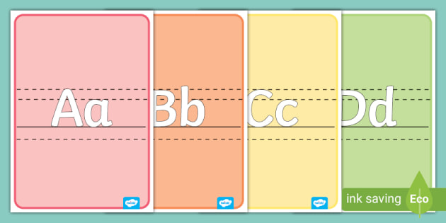 Pastel Upper and Lowercase Handwriting Display Posters