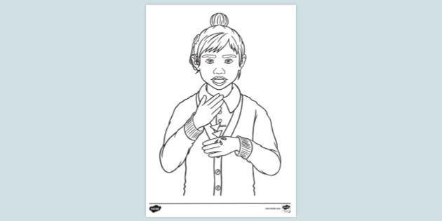 BSL Child Activity Work Colouring Sheet | Colouring Sheets