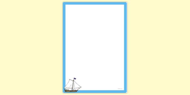 FREE! - Pirate Ship Page Border | Page Borders | Twinkl Resources