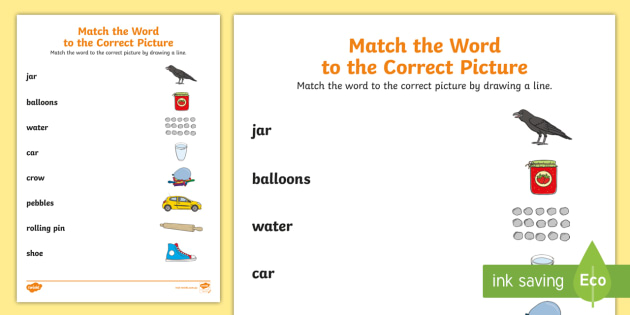 Match the Word to the Correct Picture Activity - knowledge, matching