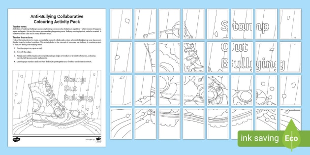 KS2 Anti-Bullying Collaborative Colouring Activity Pack