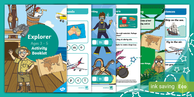 Explorers-Themed Activity Booklet (Ages 3 - 5)