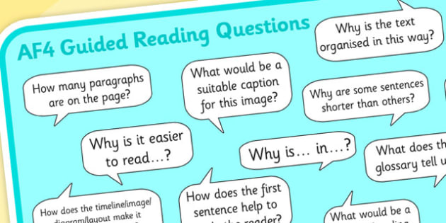 AF4 Guided Reading Question Mat (teacher made)