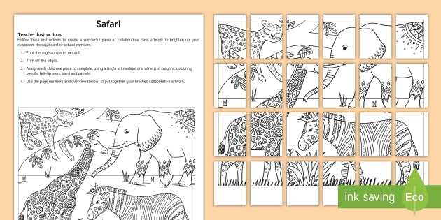 safari free coloring pages