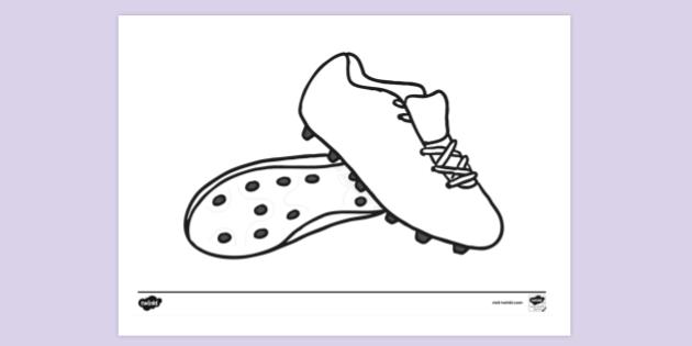 FREE! - Football Shoes Colouring Page | Twinkl