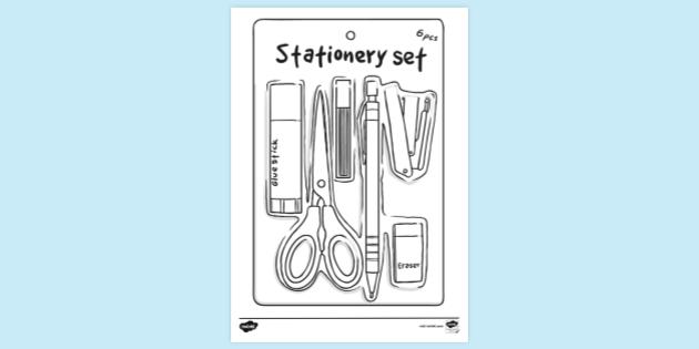 FREE! - Stationary Pack Colouring Sheet | Colouring Sheets