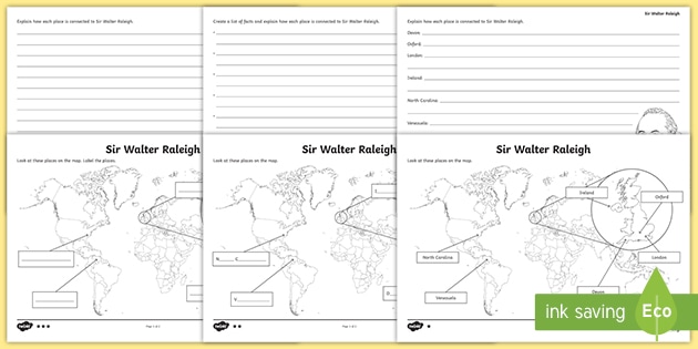 KS2 Sir Walter Raleigh Facts Differentiated Worksheets