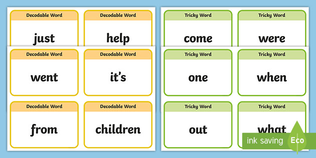 Decodable and Tricky Word Cards