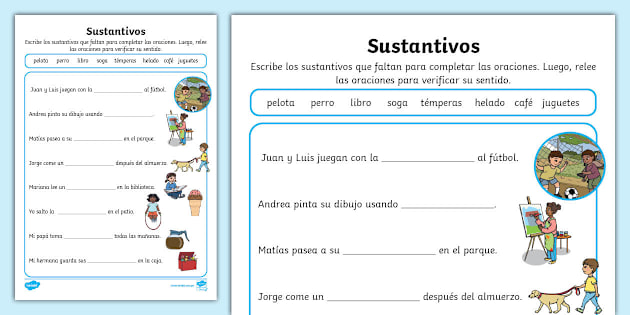 Hoja De Trabajo De Clasificación De Sustantivos 17 Ideas De