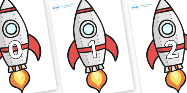 FREE! - Numbers 0-100 on Rockets (Plain) (teacher made)