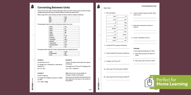 👉 Converting Between Units - Home Learning | KS3 Maths