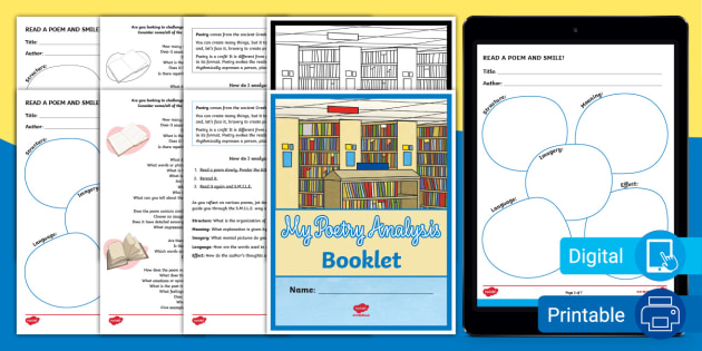 Poetry Analysis Activities | 6th Grade | Printable Booklet