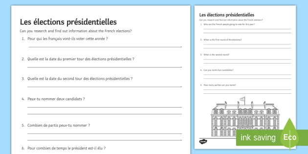 Presidential Elections Differentiated Fact File Worksheet / Worksheets ...